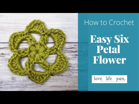 Crochet Six Petal Flower Tutorial (Free Pattern) - love. life. yarn.