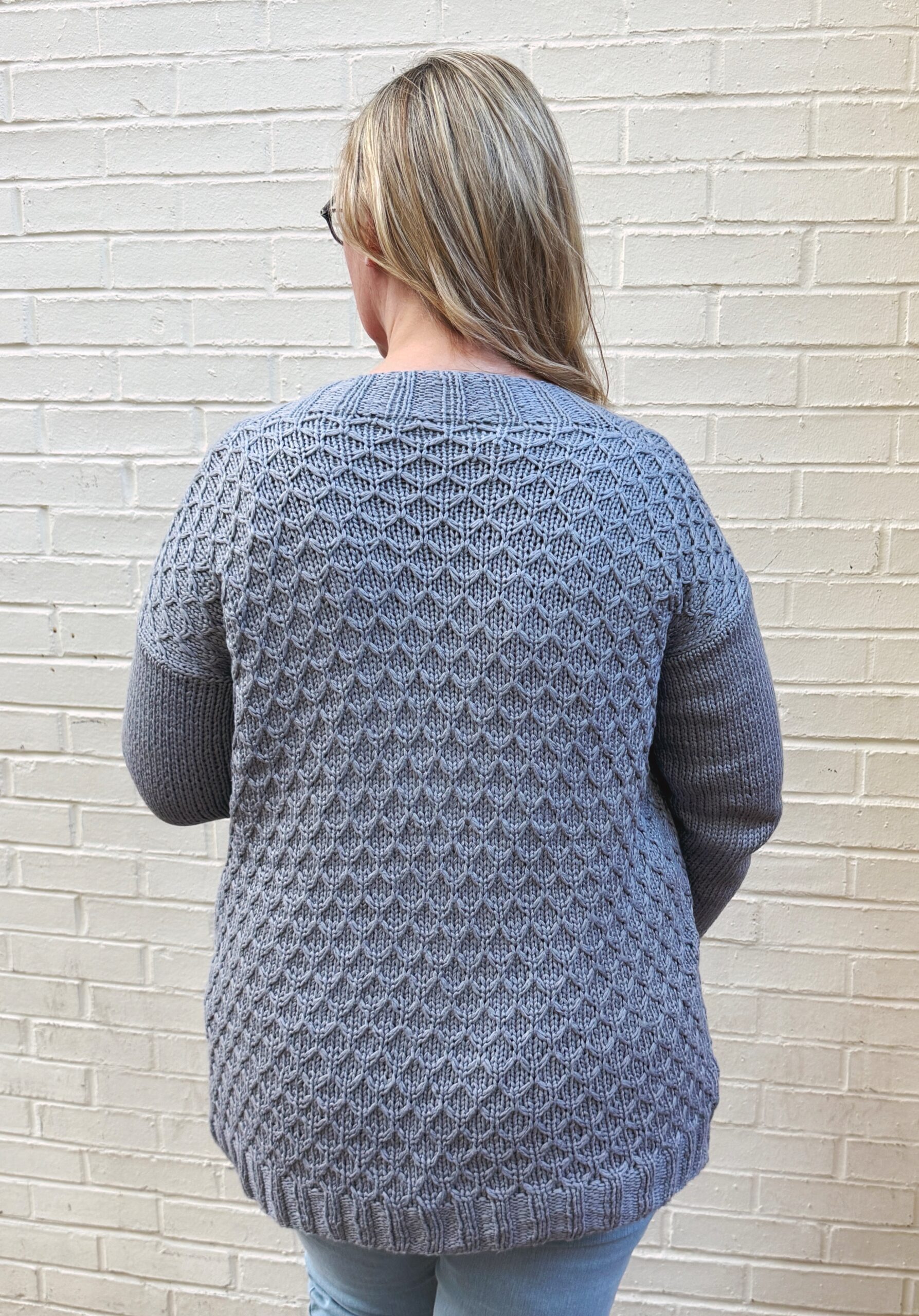 Textured Drop Shoulder Cardigan (Free Knitting Pattern) - love. life. yarn.
