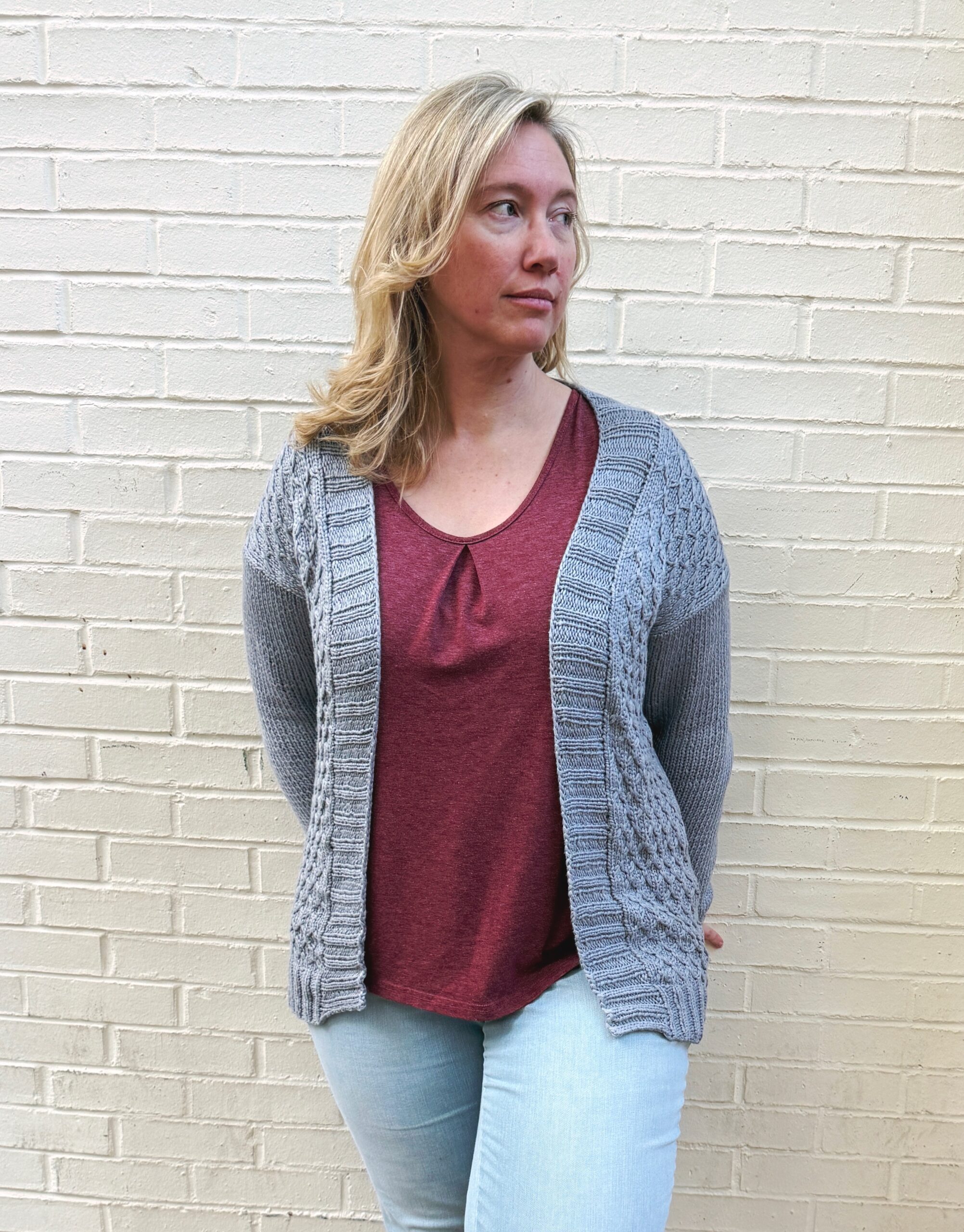 Textured Drop Shoulder Cardigan (Free Knitting Pattern) - love. life. yarn.