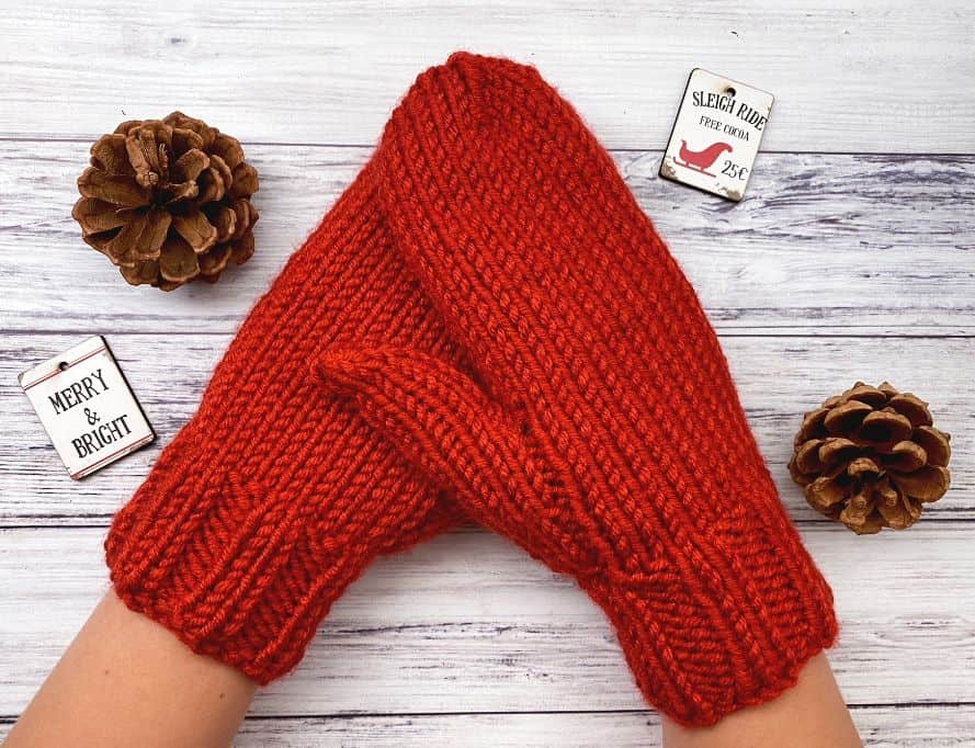Easy Knit Mittens Free Pattern Love Life Yarn 