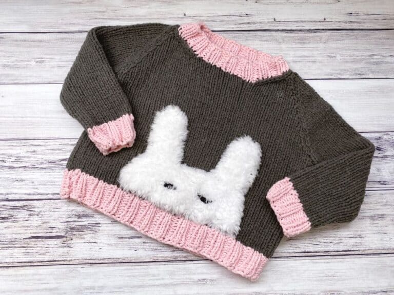 Sleepy Bunny Sweater (Free Knit Baby Sweater Pattern) - love. life. yarn.