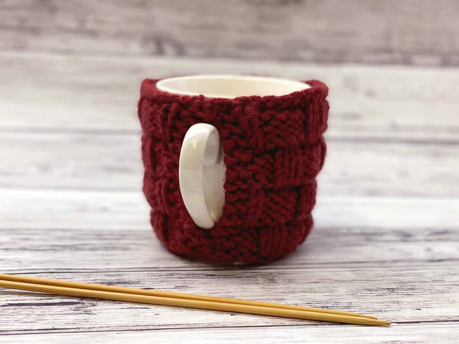 Basketweave Knitted Mug Cozy - love. life. yarn.