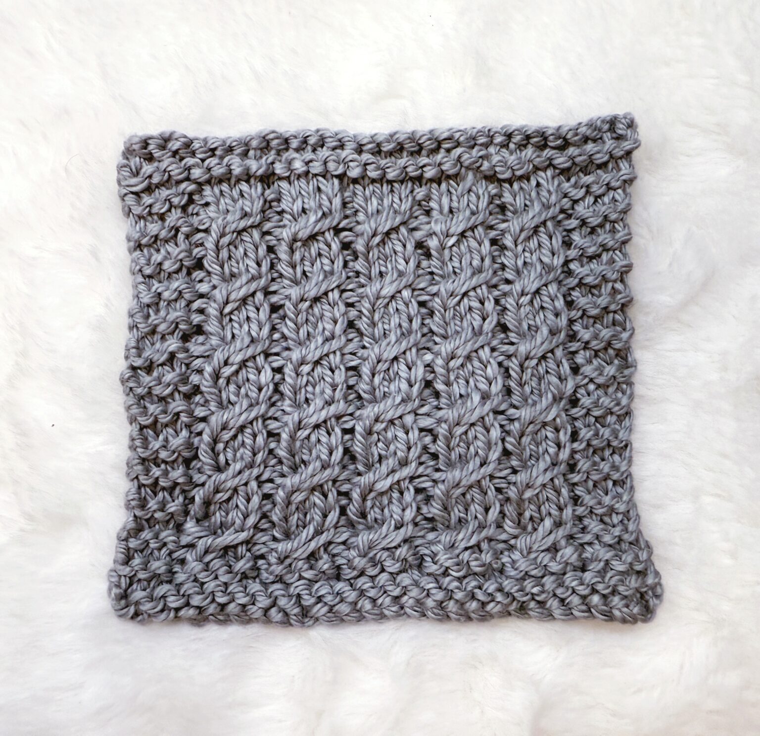 Mini Cable Face Scrubby - love. life. yarn.