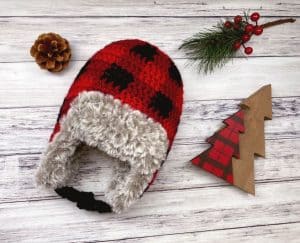 Plaid Crochet Aviator Hat (Free Pattern) - love. life. yarn.
