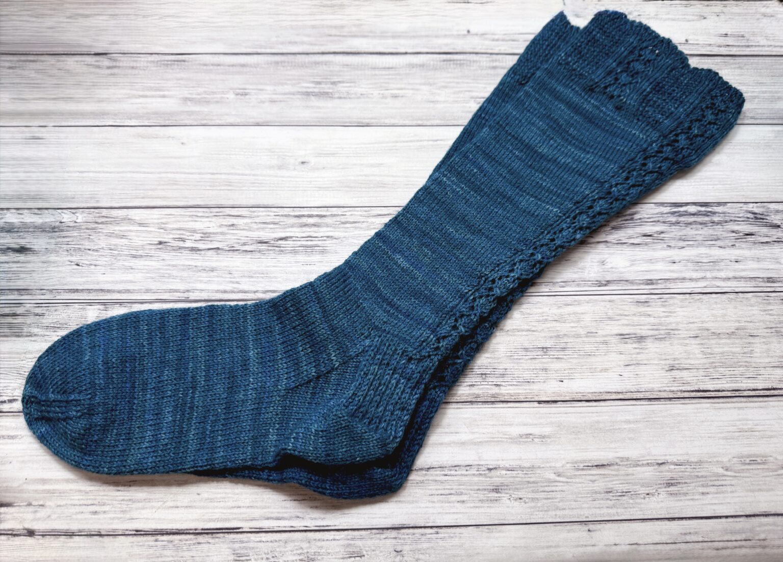 Touch of Lace Tall Socks (Free Knitting Pattern) - love. life. yarn.